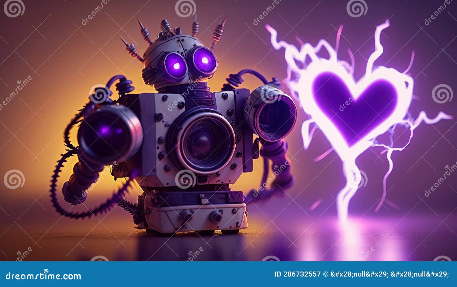 A Robotic Heart with a Creative Explosion. Generative AI Stock ...