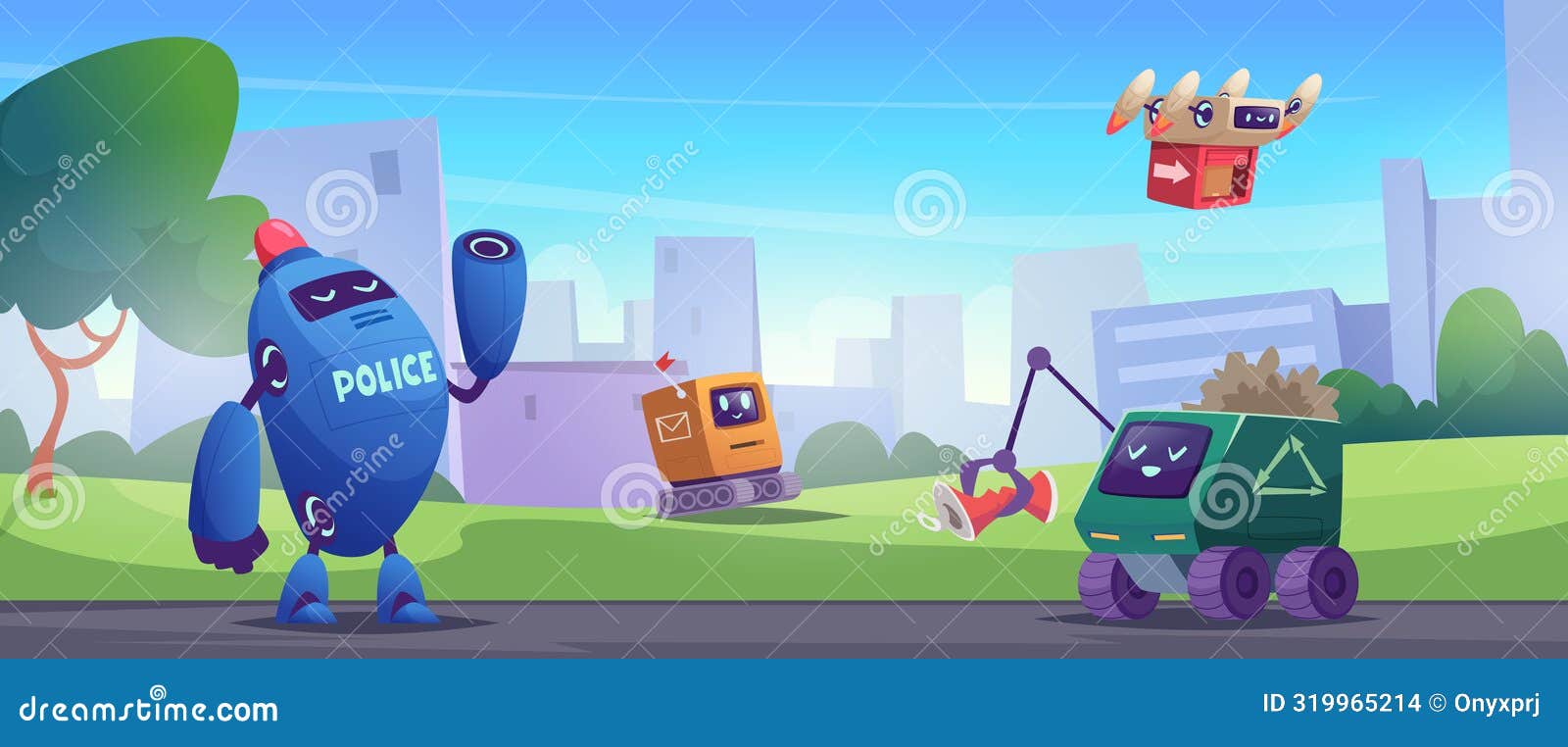 Robotic Help. Smart Computer Assistants People Help Exact Vector ...