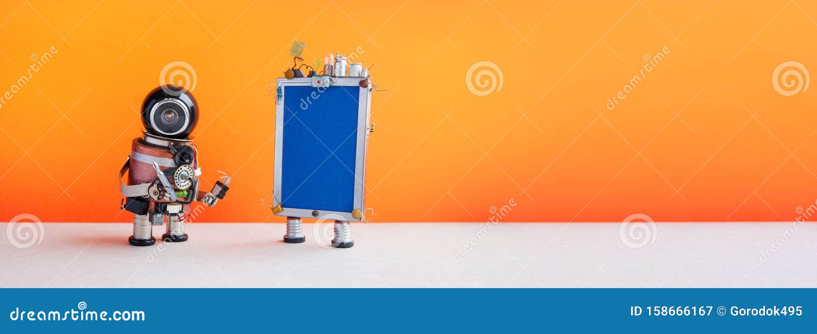 Robotic Helpline Customer Service Call Center Operator Concept ...