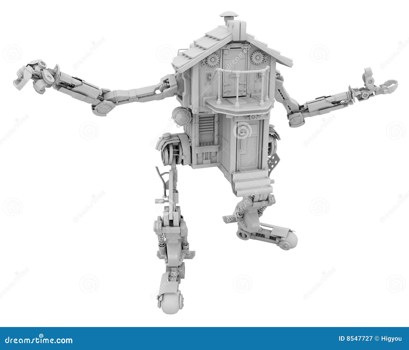 Robotic House, White stock illustration. Illustration of cottage - 8547727