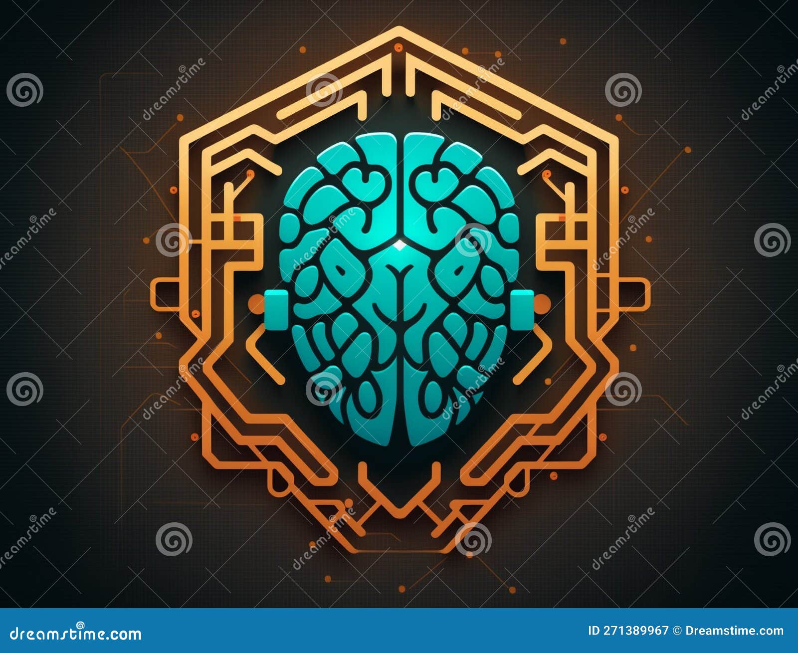 Robotic Human Brain with Detailed Circuits. Concept Art of Artificial ...
