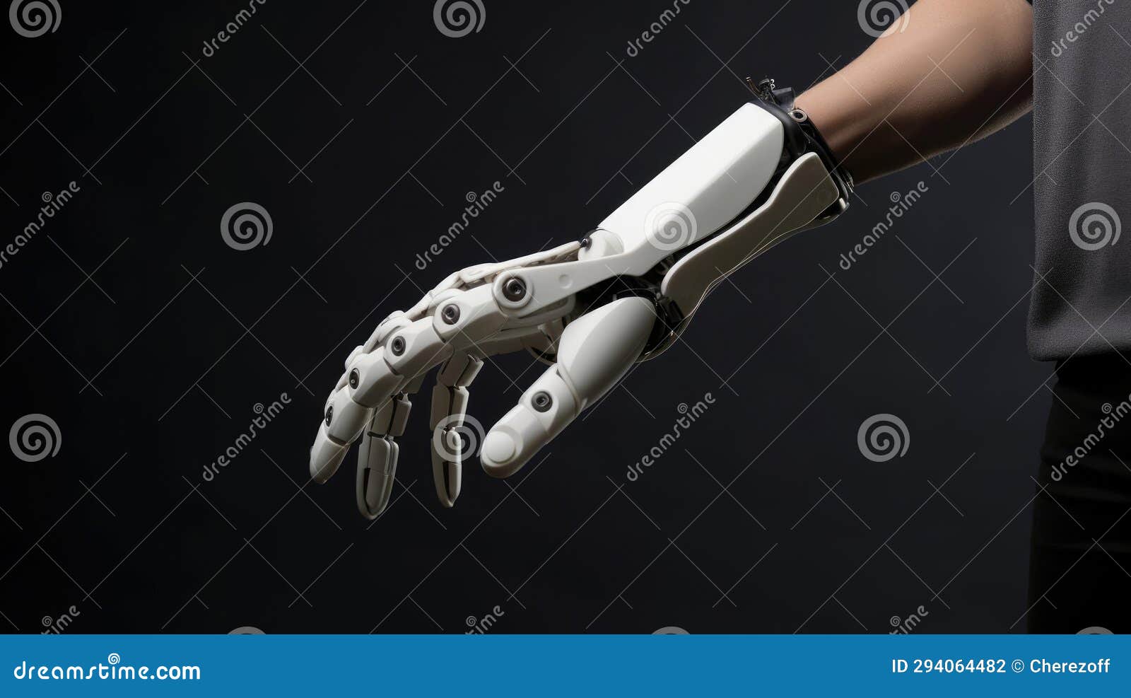 Robotic Human Hand. Prosthesis Stock Illustration - Illustration of ...