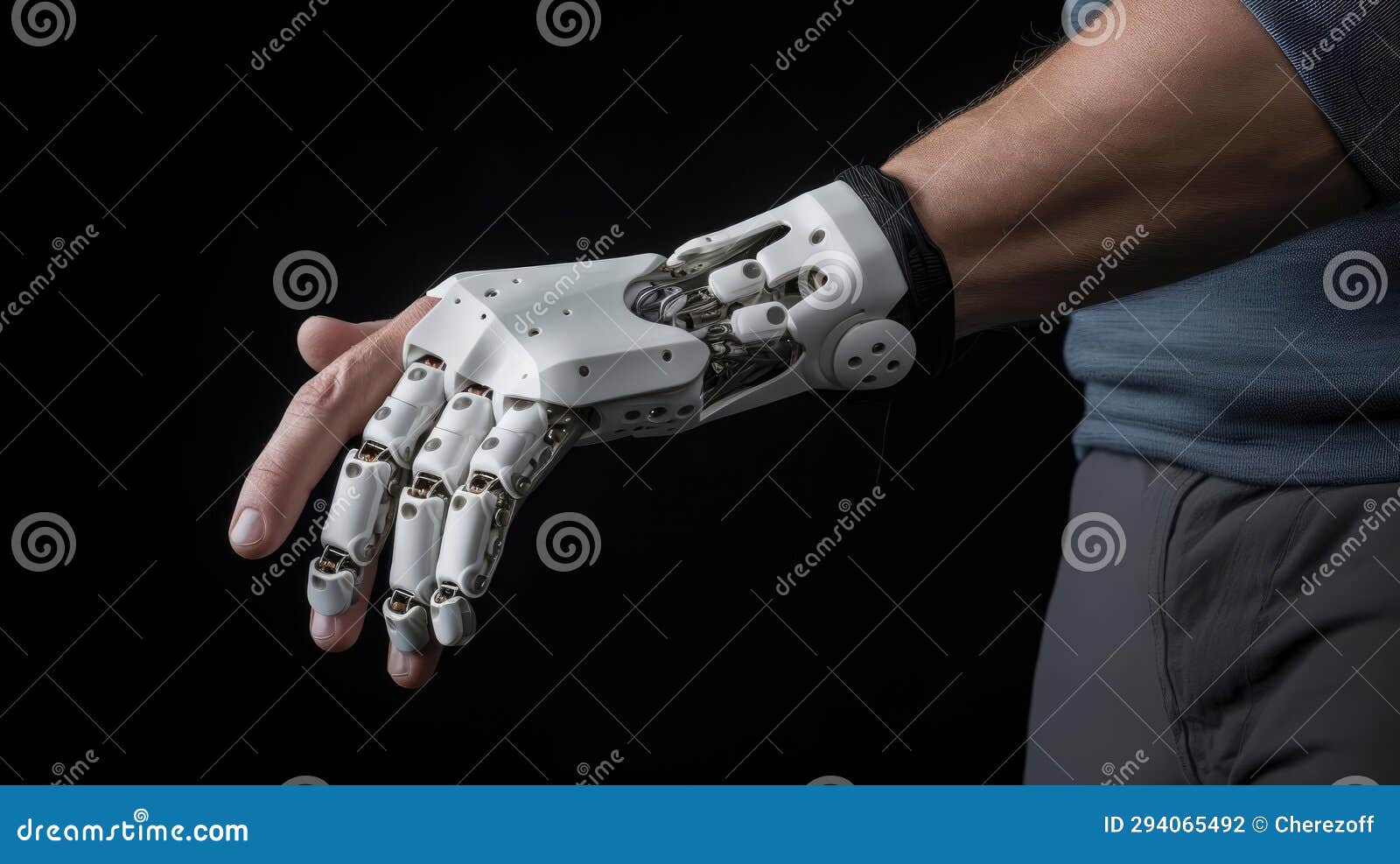 Robotic Human Hand. Prosthesis Stock Illustration - Illustration of ...