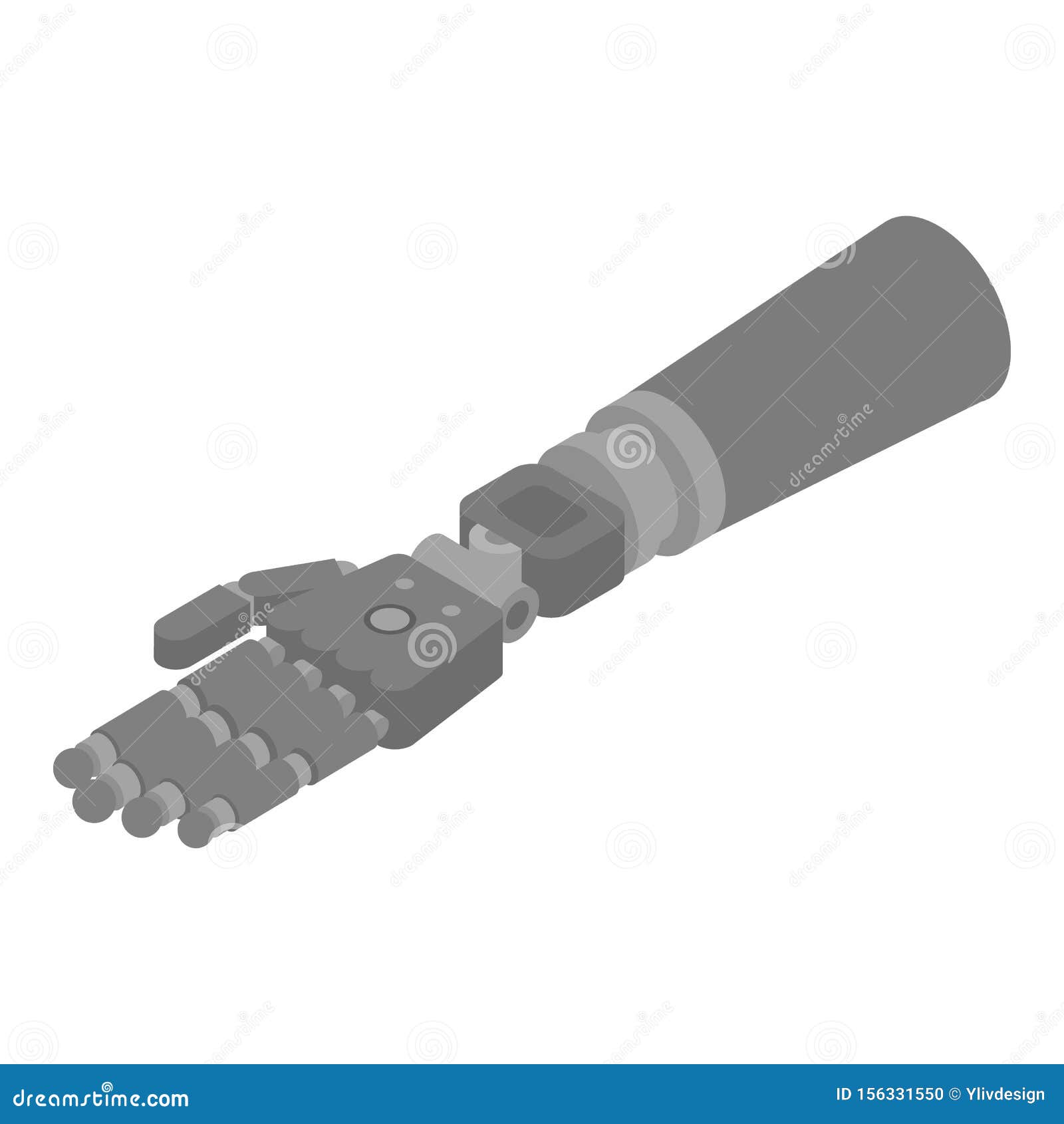 Robotic Human Hand Icon, Isometric Style Stock Vector - Illustration of ...