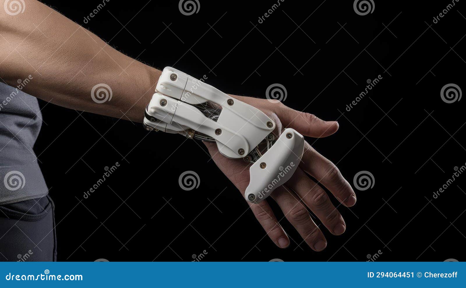 Robotic Human Hand. Prosthesis Stock Illustration - Illustration of ...