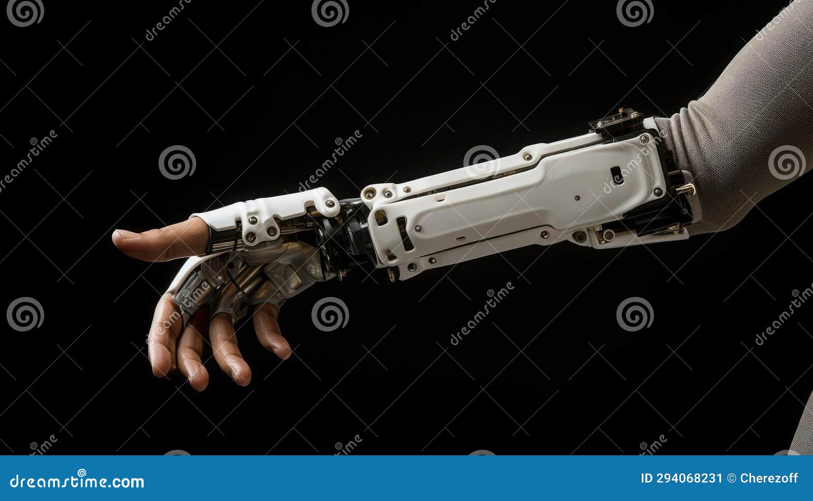 Robotic Human Hand. Prosthesis Stock Illustration - Illustration of ...