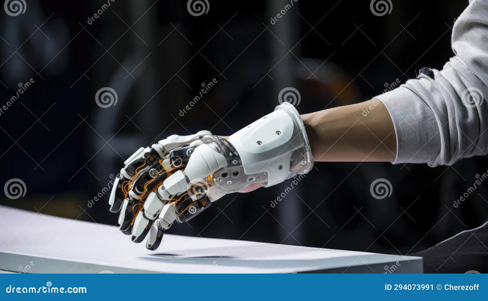 Robotic Human Hand. Prosthesis Stock Illustration - Illustration of ...