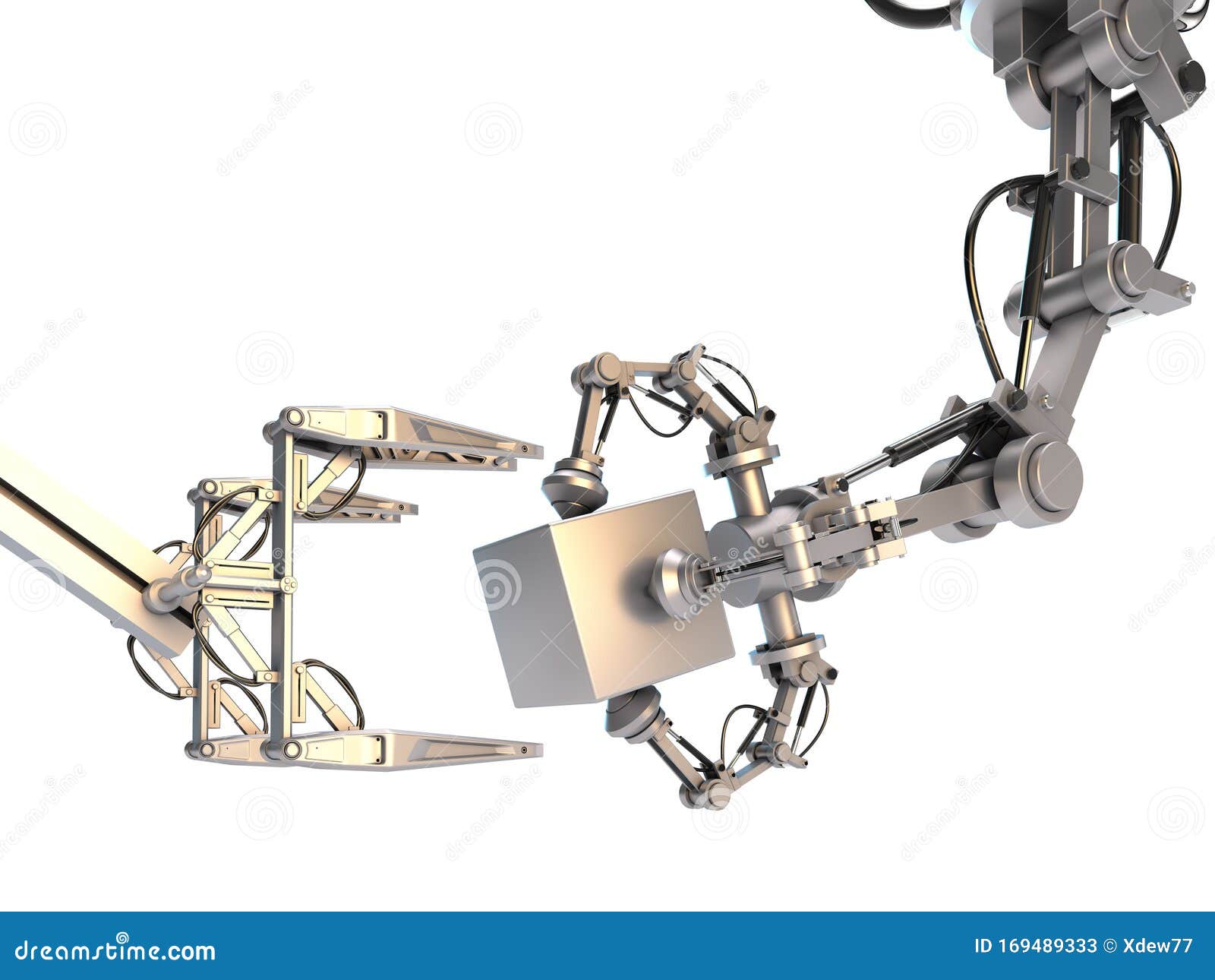 Robotic Hydraulic Arm With Cube Royalty-Free Stock Photo ...