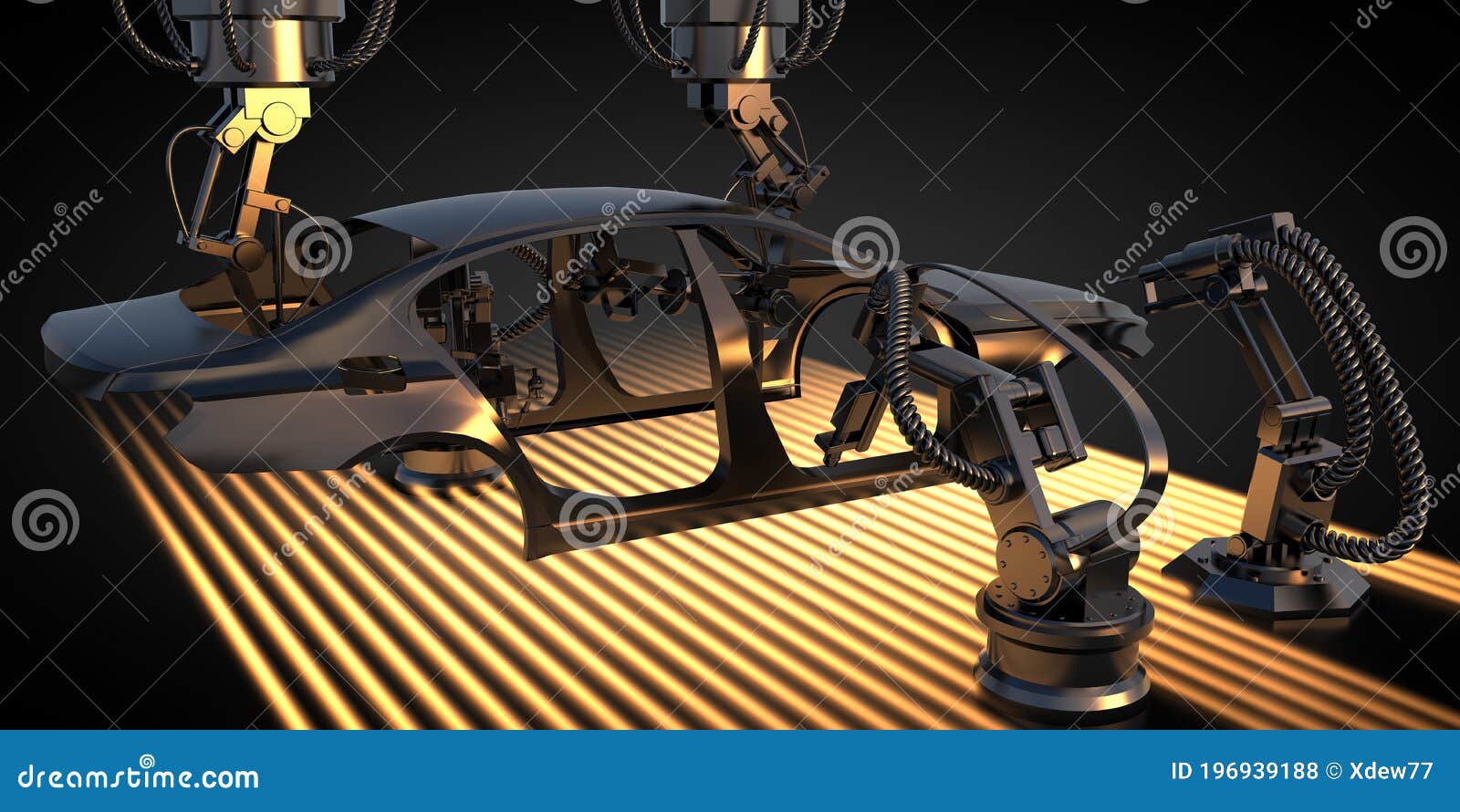 Robotic Hydraulic Arms with Abstract Car Body Stock Illustration ...