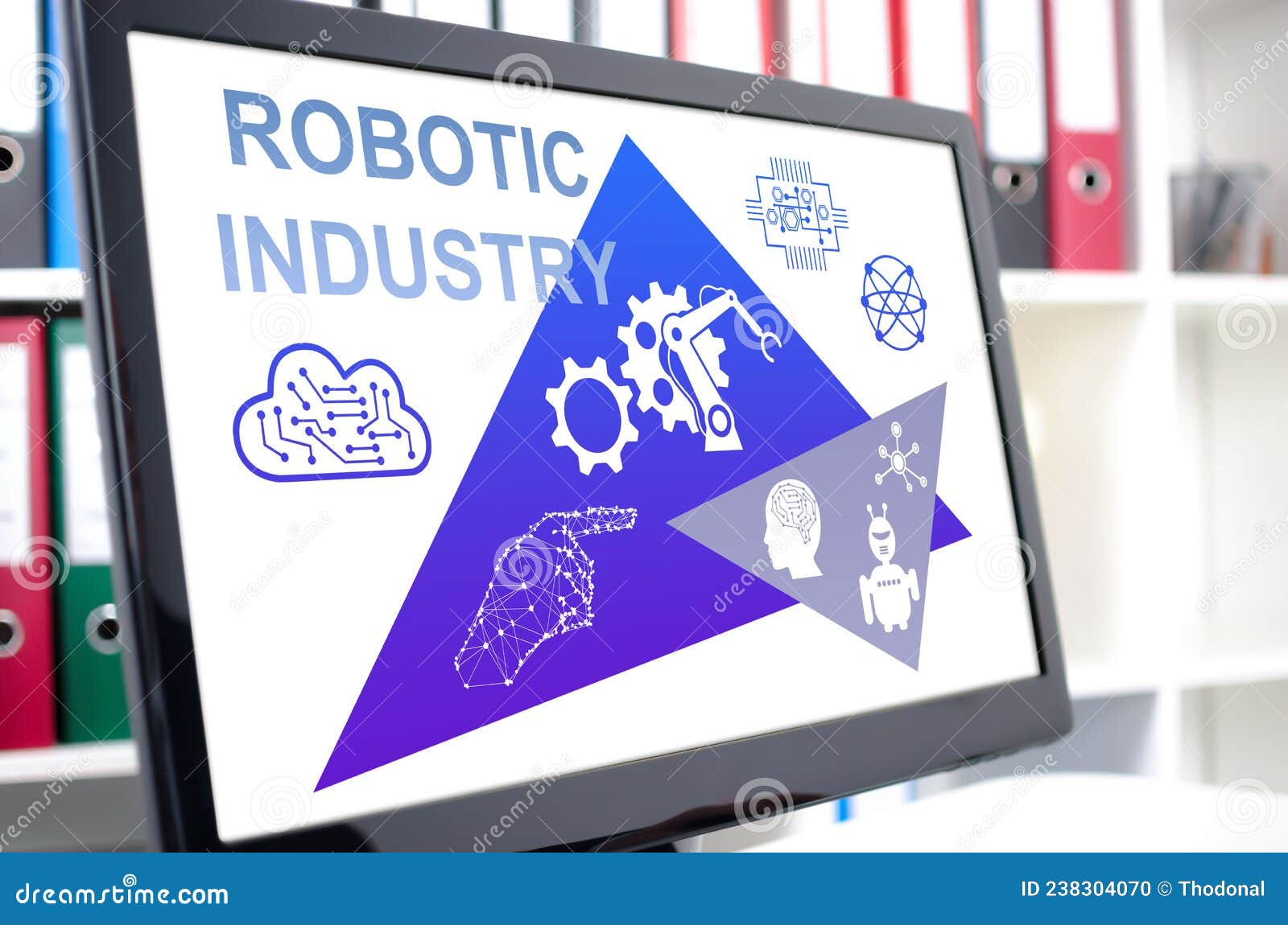 Robotic Industry Concept on a Computer Screen Stock Photo - Image of ... Robotic Industry Concept on a Computer Screen Stock Photo - Image of ...