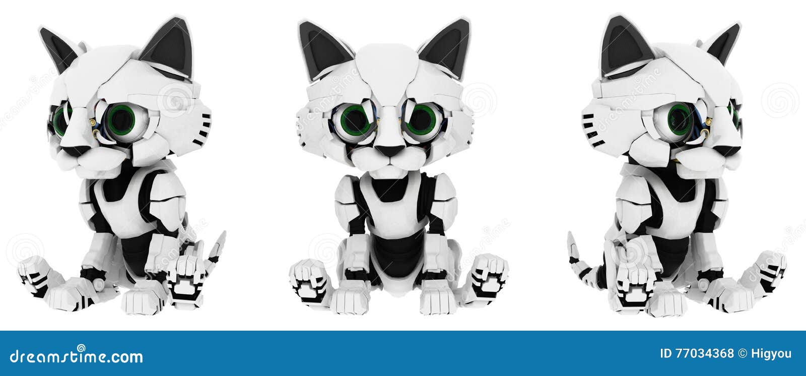 Robotic Kitten, Sitting Poses Stock Illustration - Illustration of ...