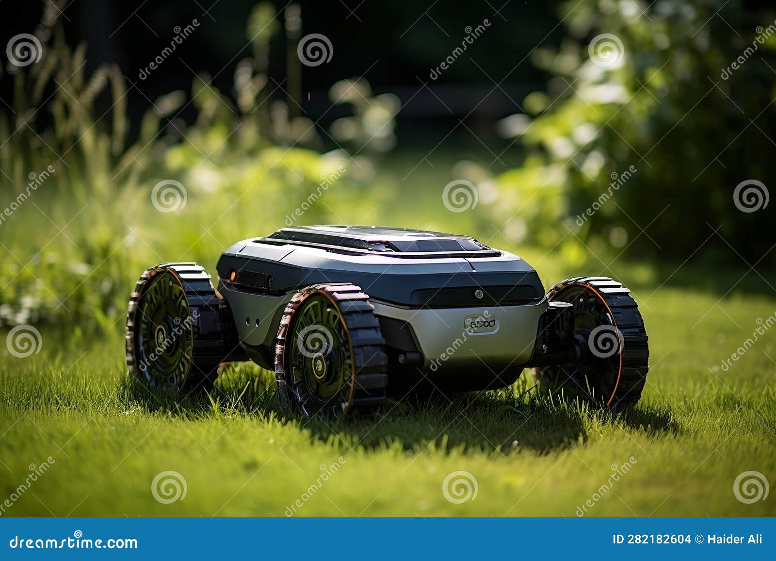 Robotic Lawn Mower. Generative AI Stock Photo - Image of innovation ...