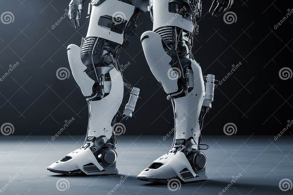 Robotic Legs Display Advanced Technology in a Sleek Design in a Dark ...