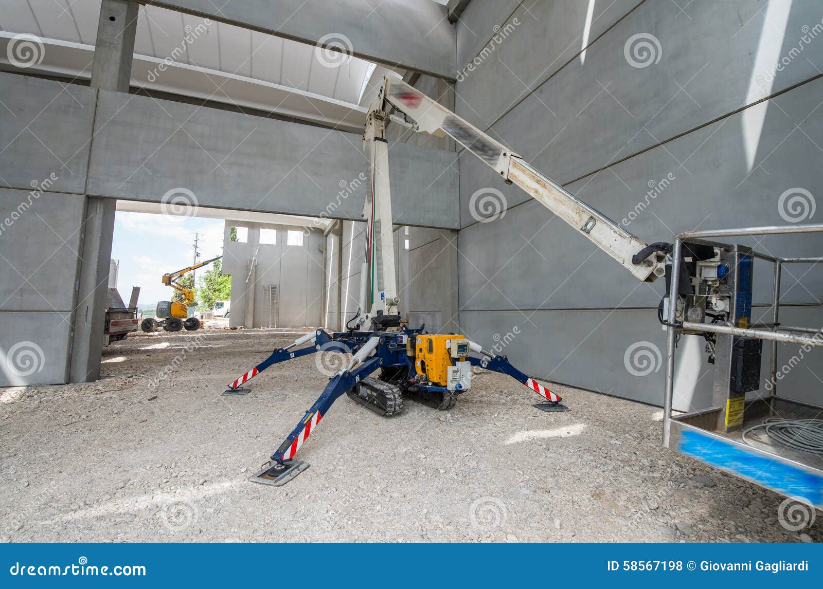 Robotic Machine Inside a Building Site. Construction and Busines Stock ...