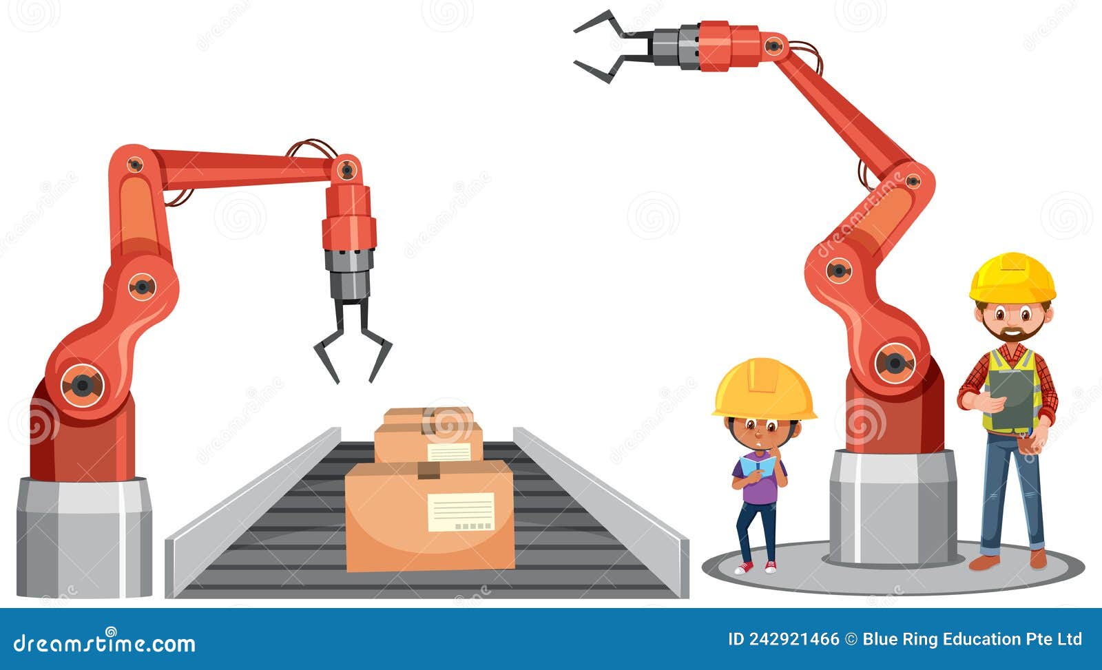 A Robotic Machine Using in Factory Stock Vector - Illustration of ...