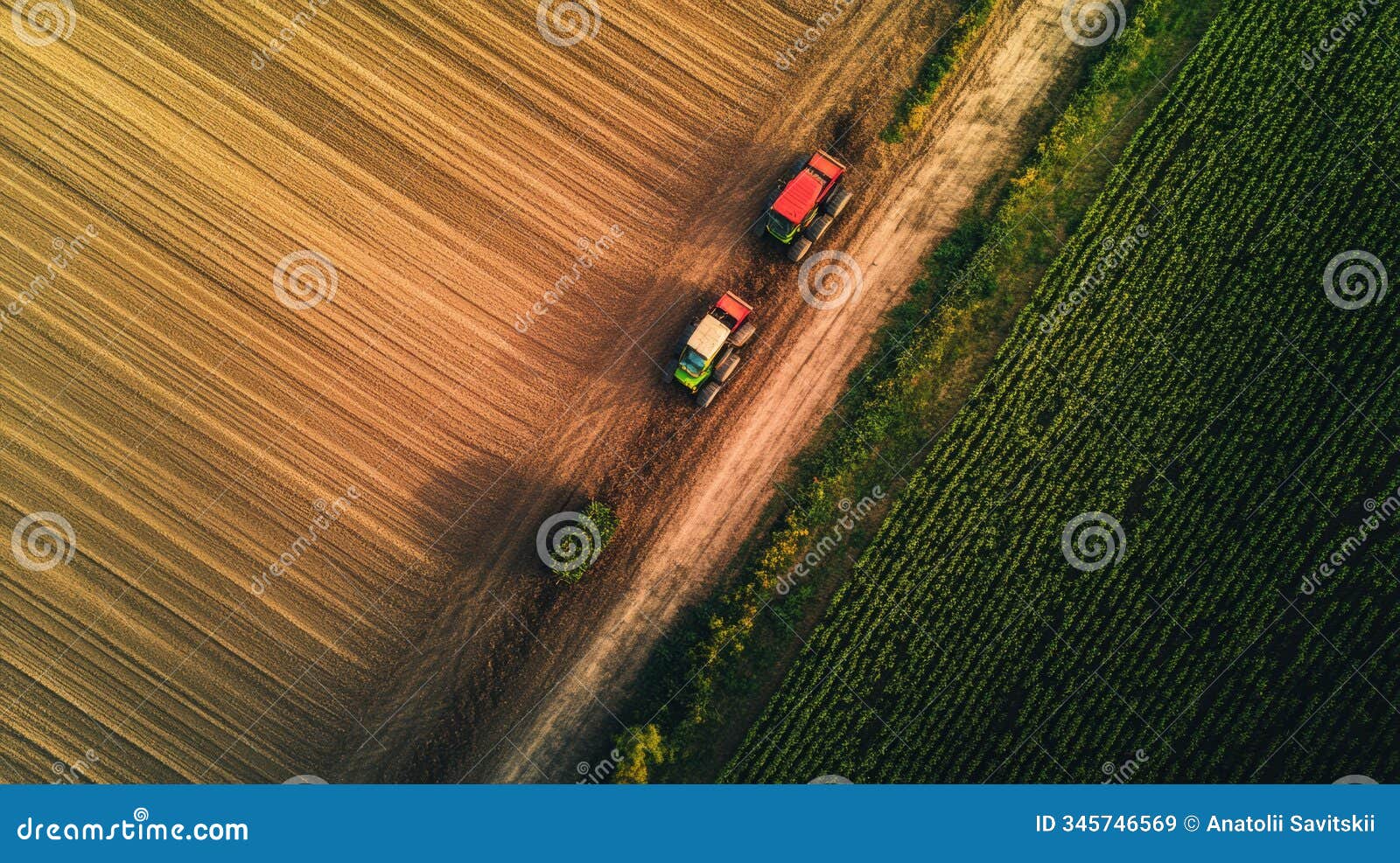 Robotic Machines Work in Harmony on a Farm, Planting and Harvesting ...