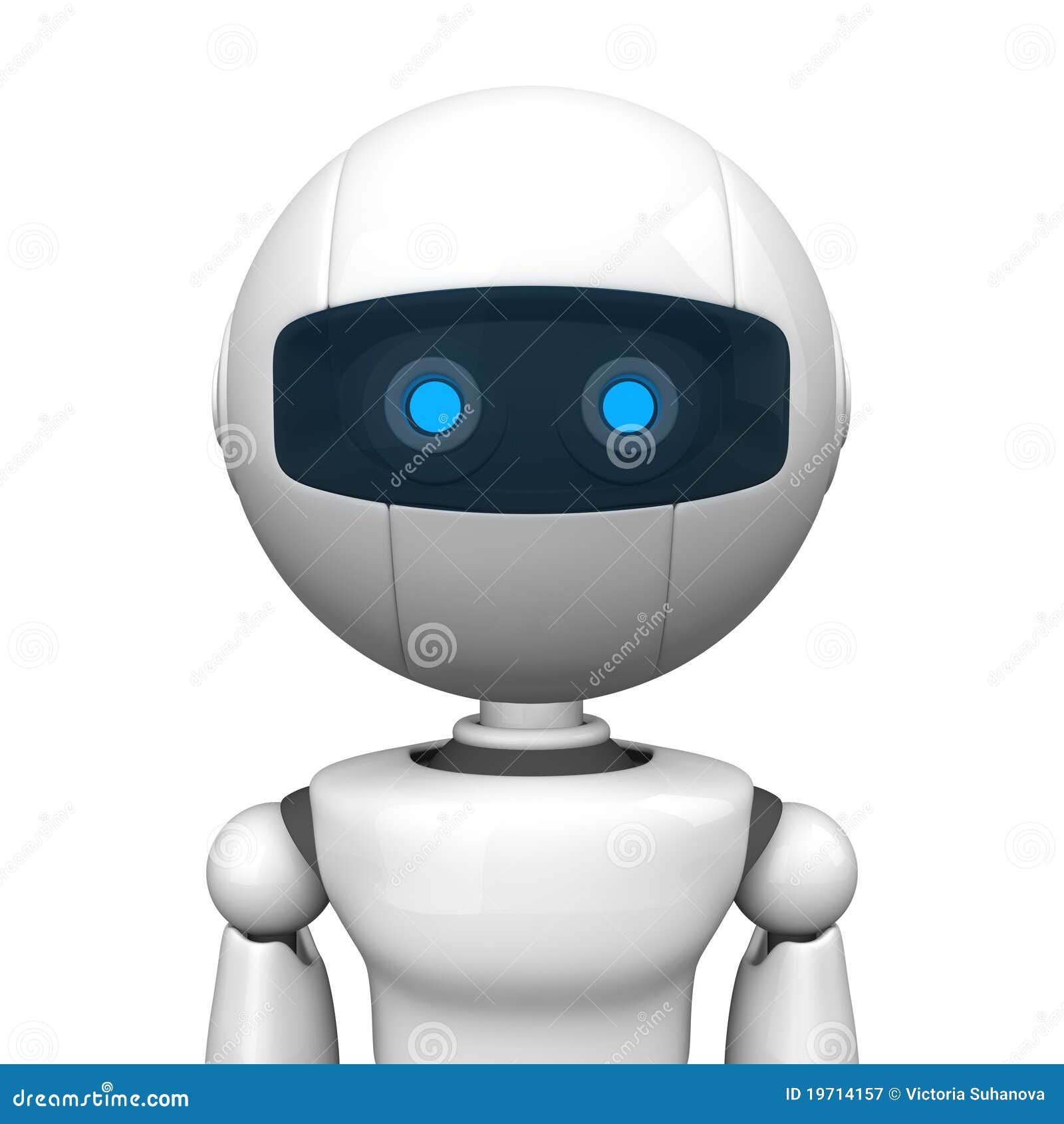 Robotic man portrait stock illustration. Illustration of close - 19714157
