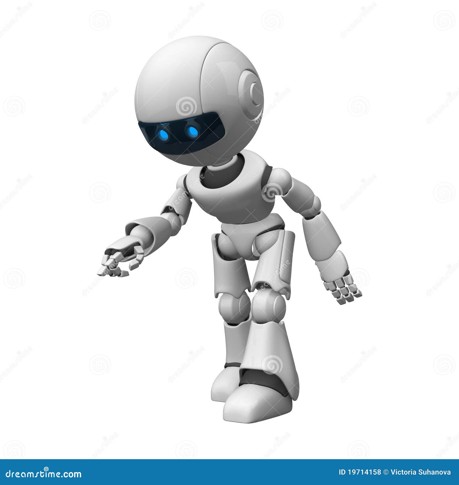 Robotic man walking stock illustration. Illustration of walk - 19714158