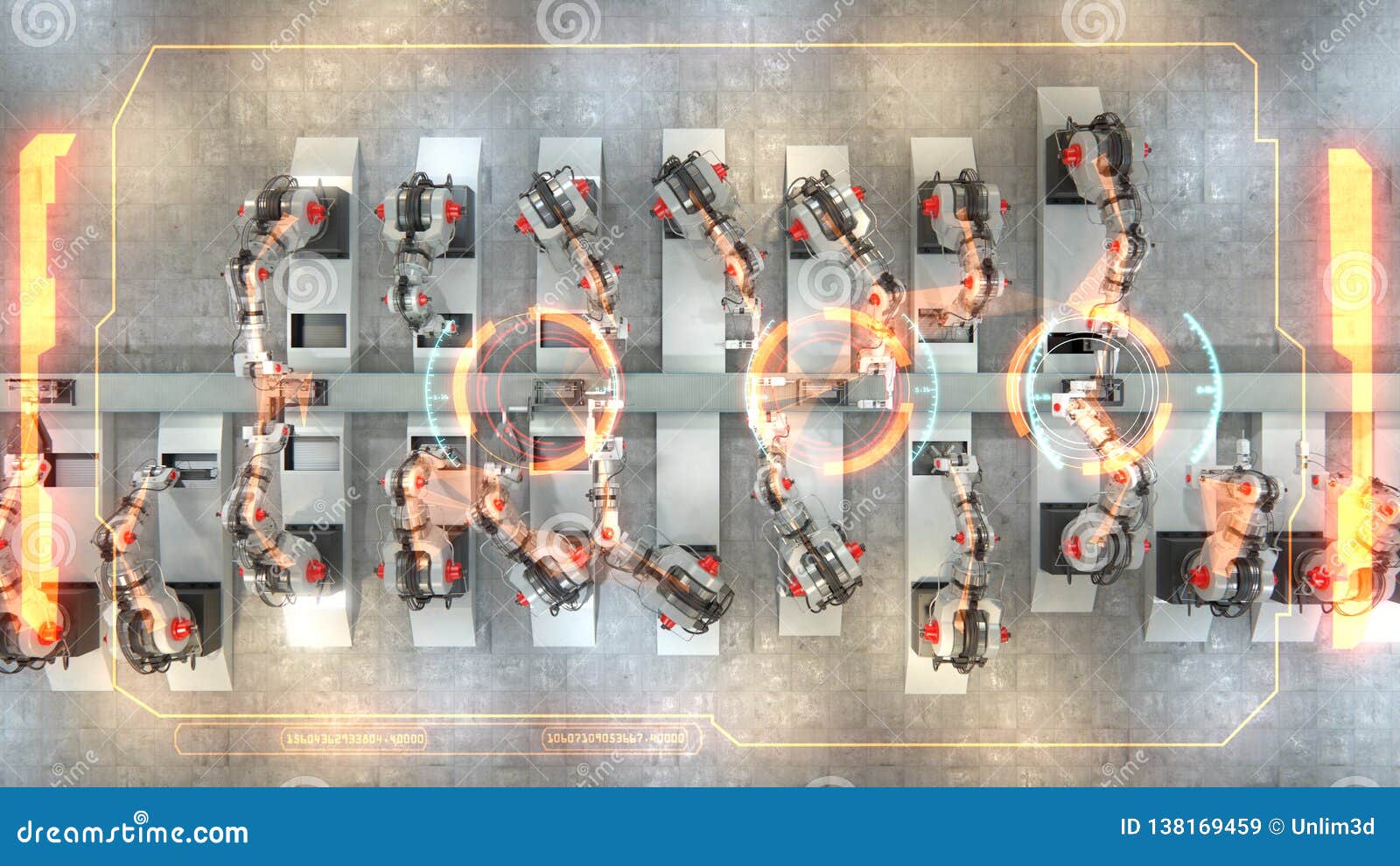 A Row Of 3D Printers At Work In A Technology Exhibition Stock Image ...