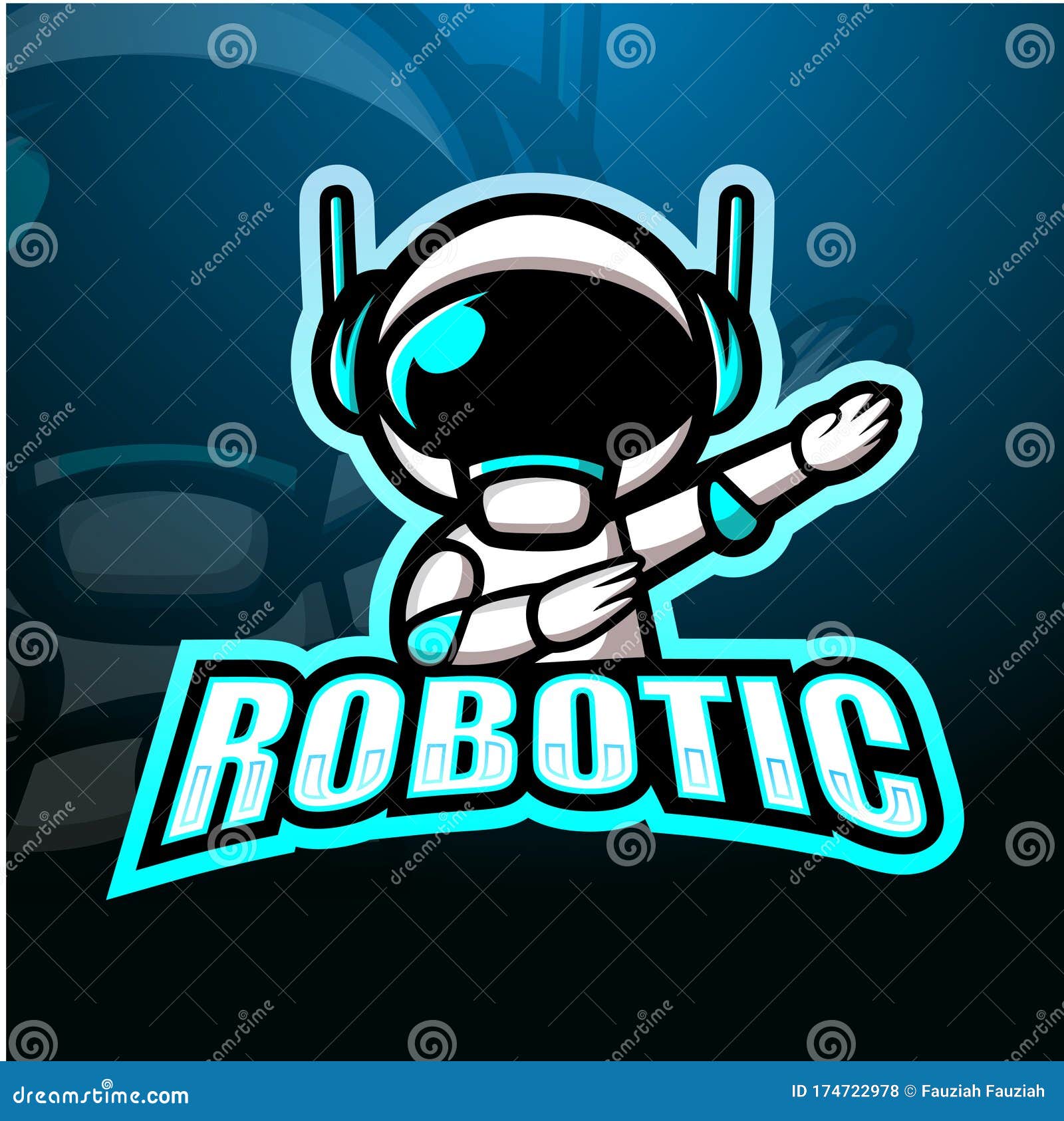 Robotic Mascot Esport Logo Design Stock Vector - Illustration of ...