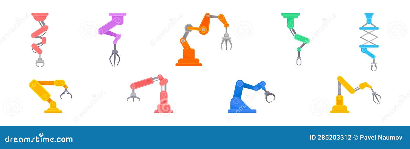 Robotic Mechanical Programmable Arm With Joints For Industrial Assembly ...