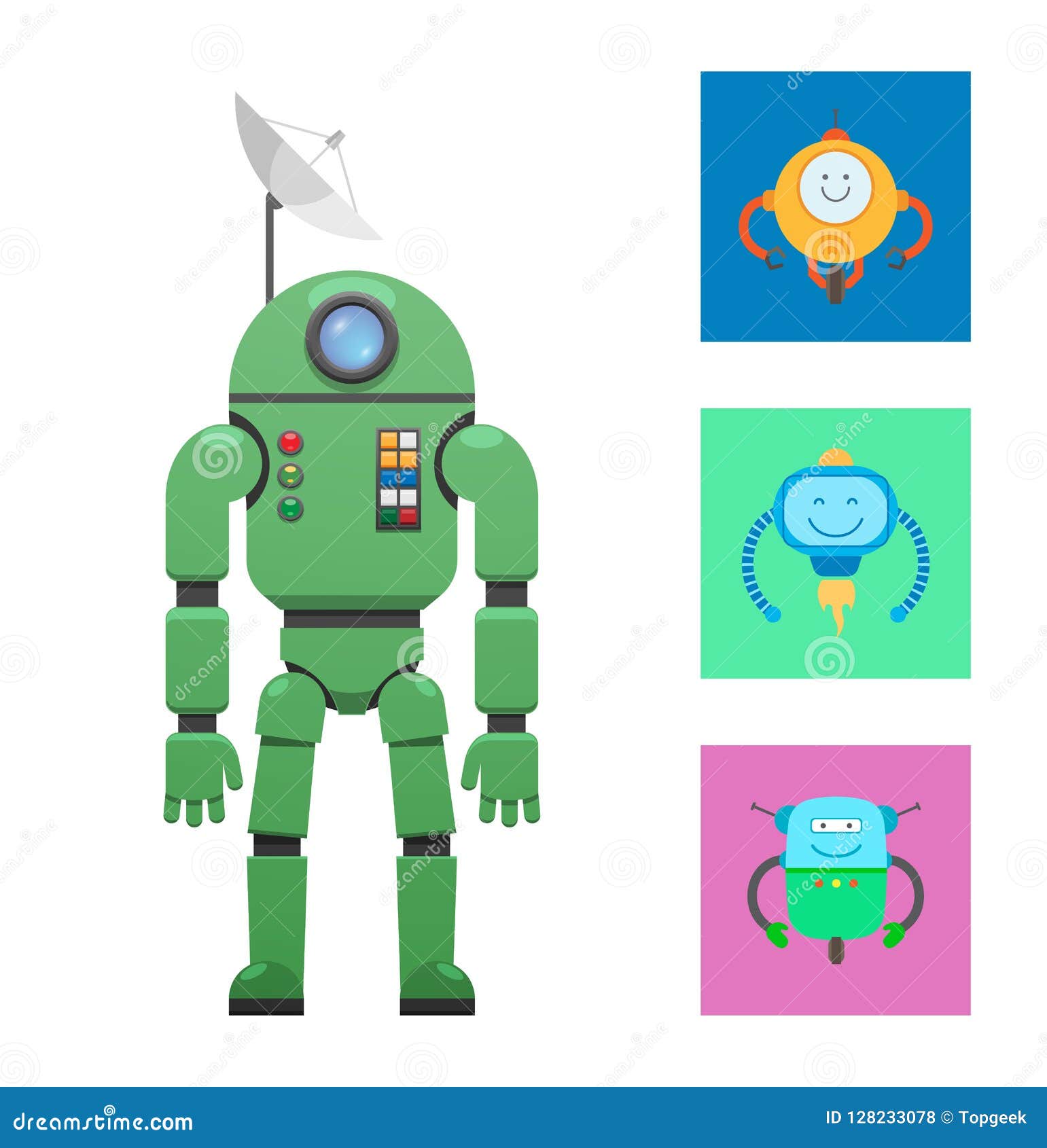 Robotic Mechanisms Collection Vector Illustration Stock Vector ...