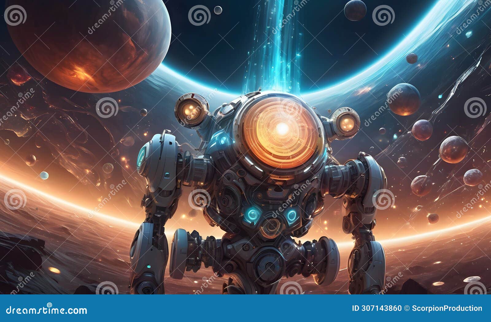Robotic Overlord Governing the Universe AI Generated Stock Photo ...