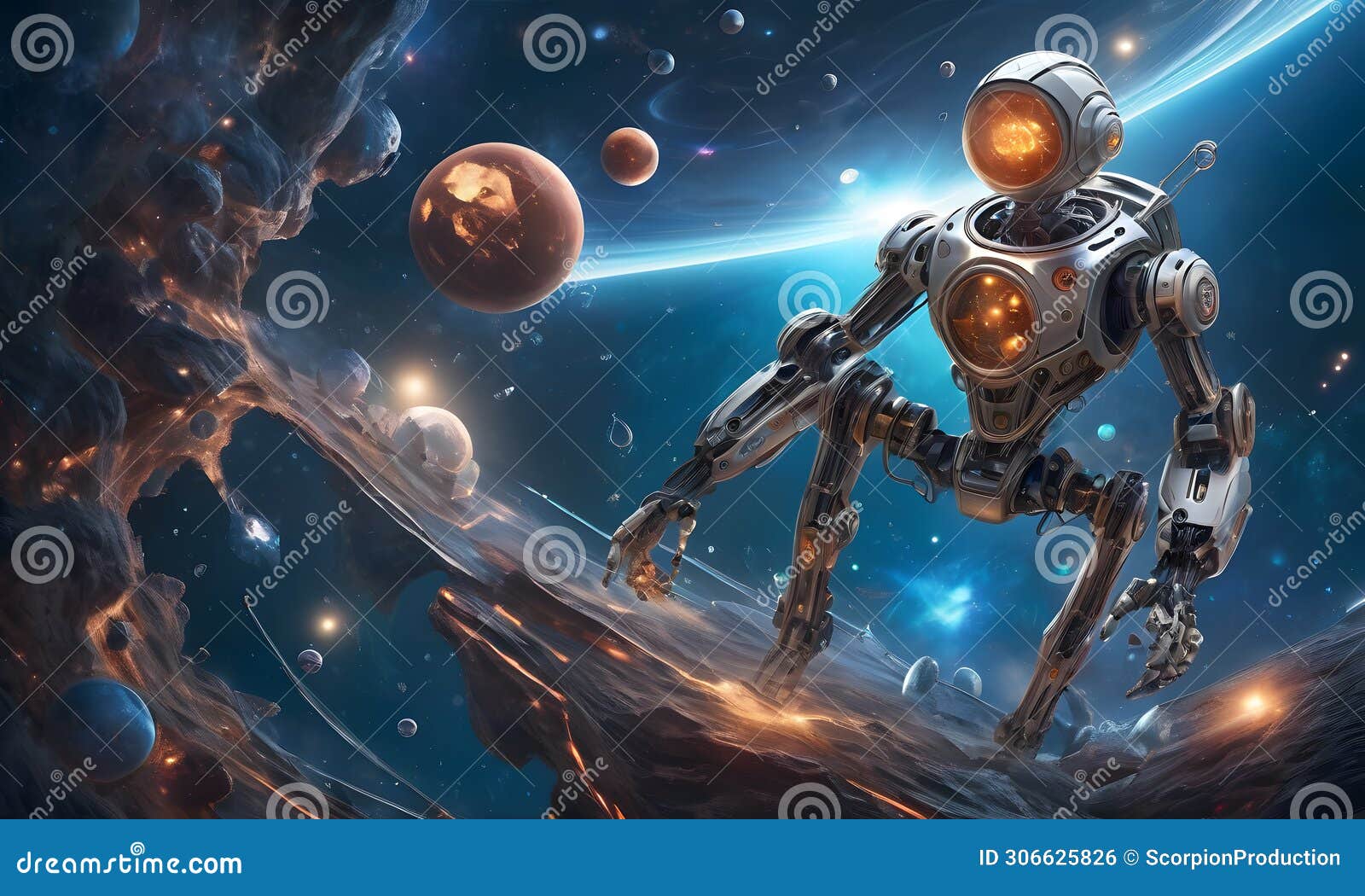 Robotic Overlord Governing the Universe AI Generated Stock Photo ...