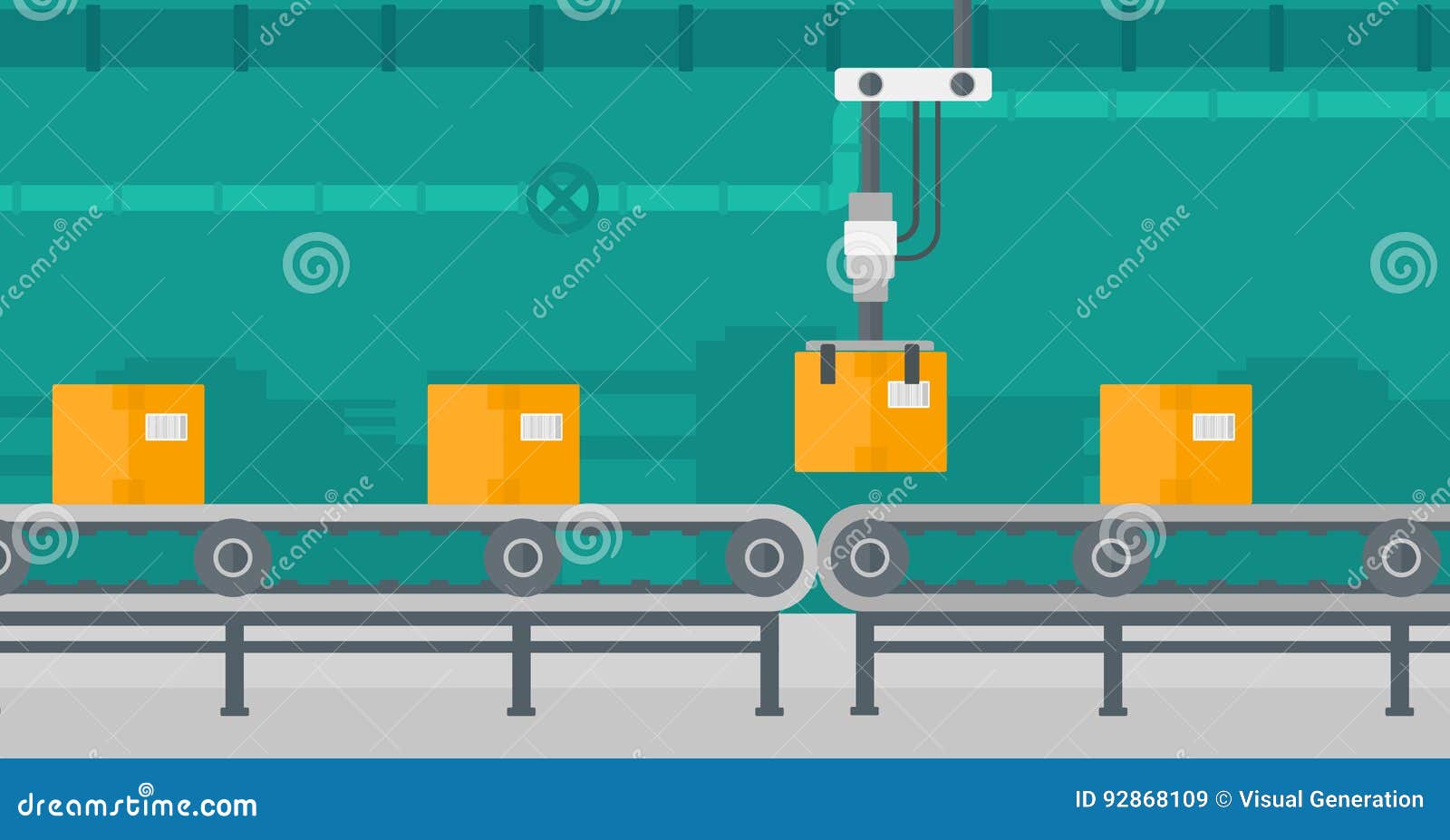 Conveyor Automatization Linear Icon Concept. Conveyor Automatization ...