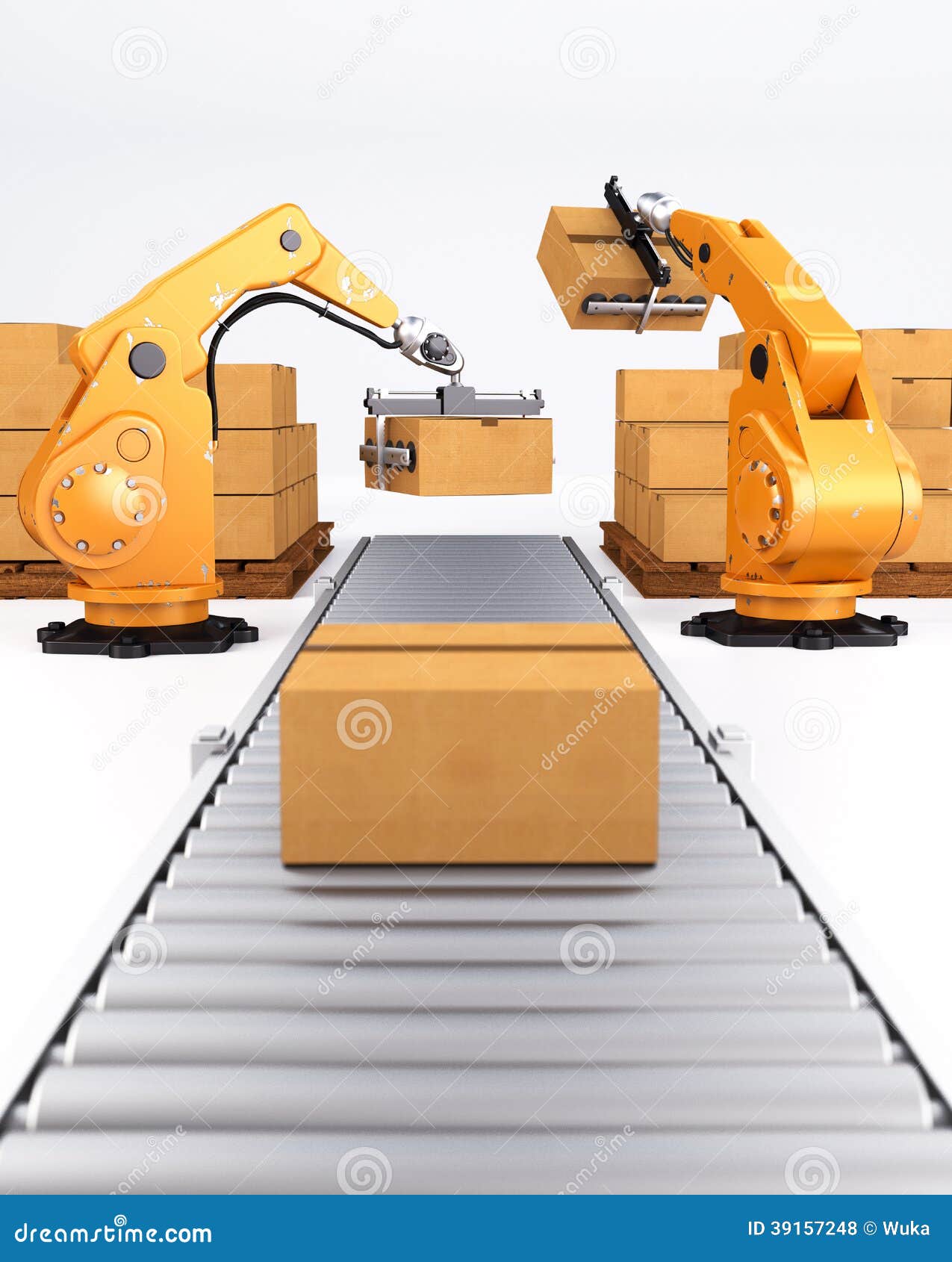 Palletizing Robot Loading Heavy Objects Onto Pallets With Motorized ...