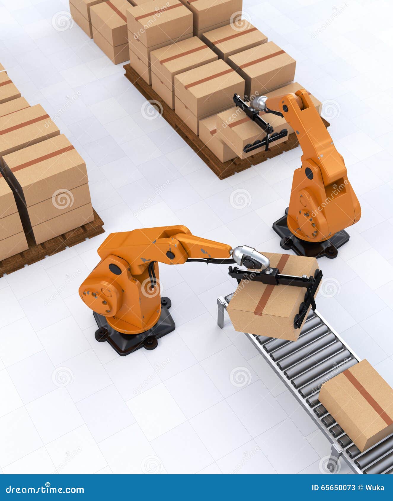 Robotic Palletizing Line Drawings Cartoon Vector | CartoonDealer.com ...