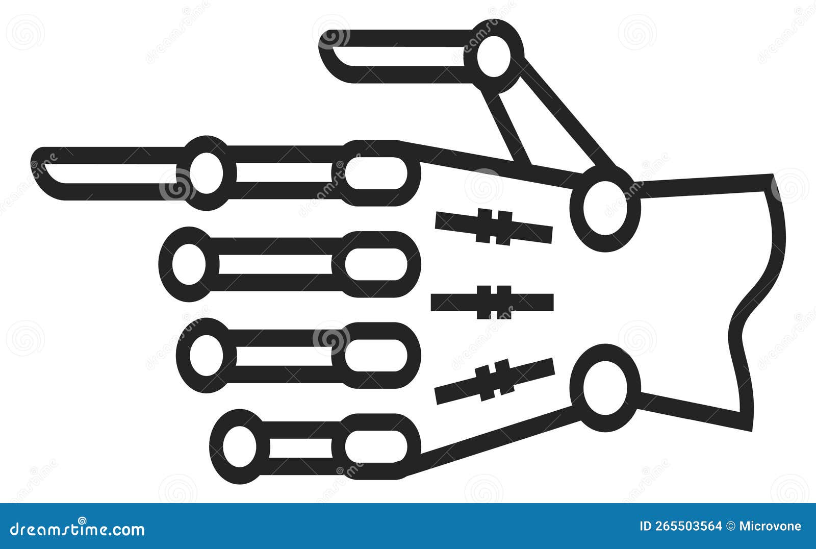 Robotic Palm Icon. Mechanic Hand Linear Symbol Stock Vector ...