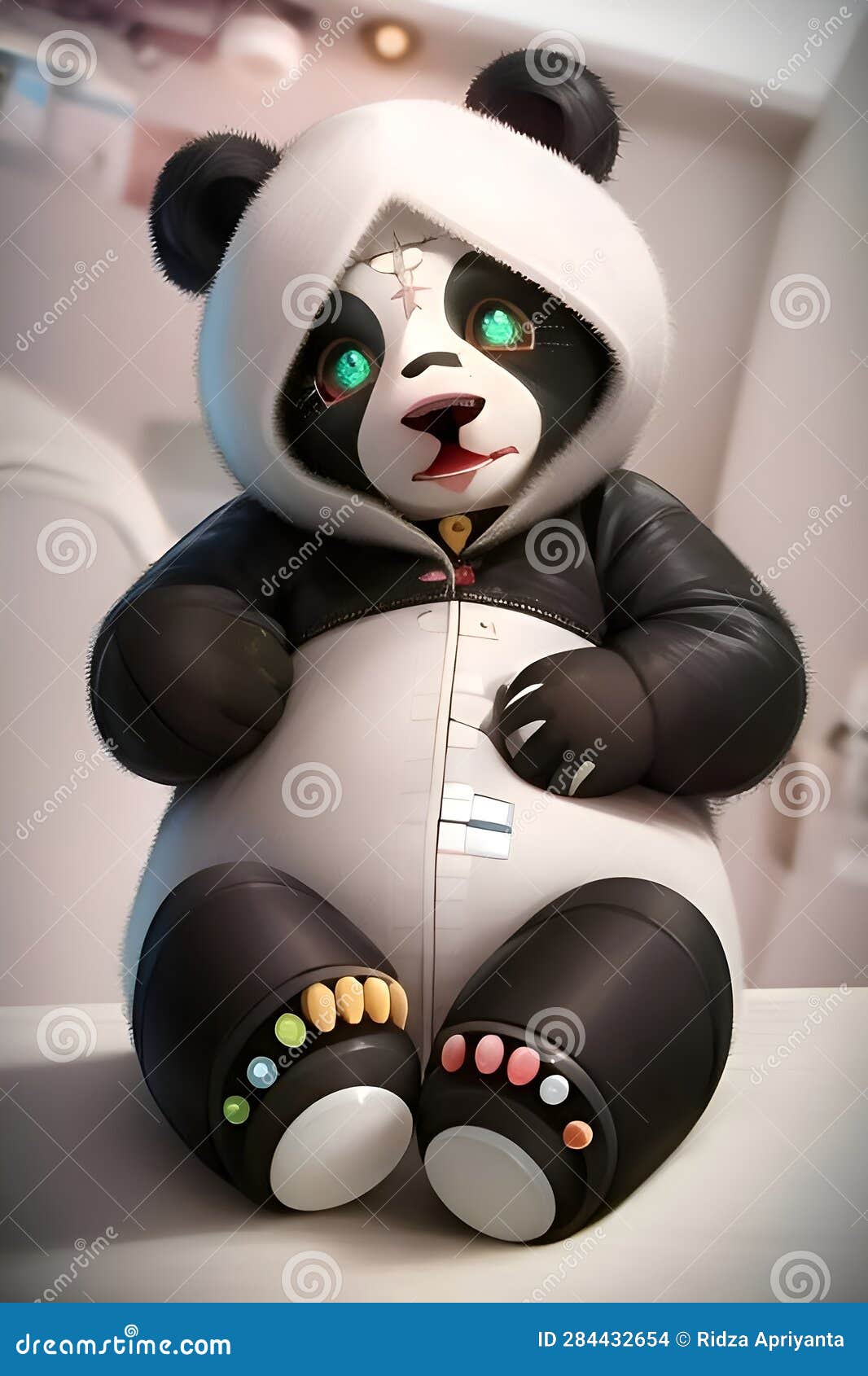 Robotic Panda Fiction Ai Model Stock Illustration - Illustration of ...