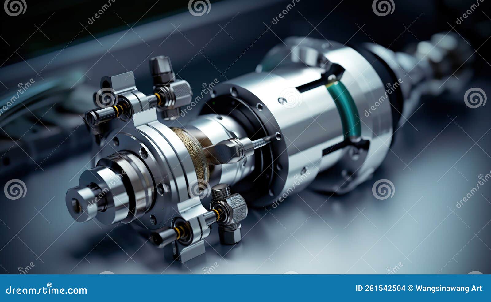 Robotic Pneumatic Piston Sucker Unit on Industrial Machine, Generative ...