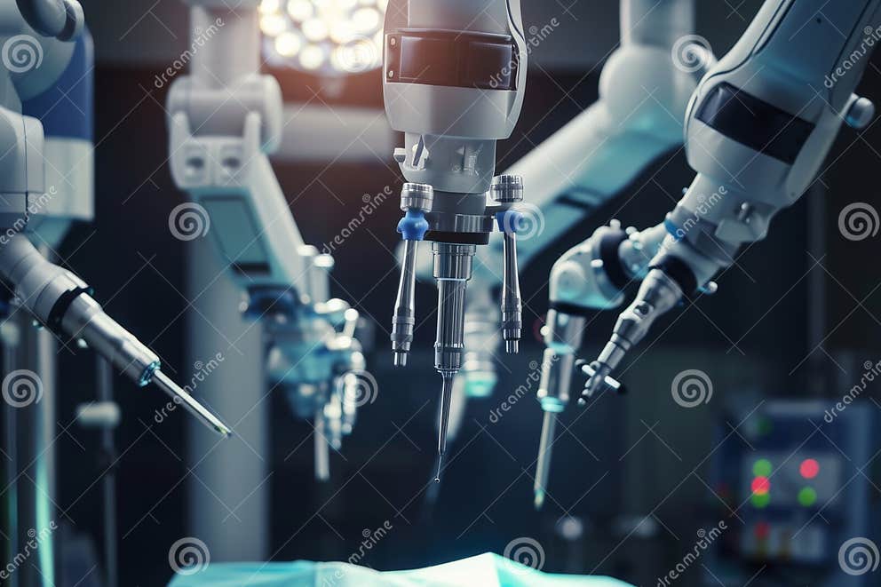 Robotic Precision in Advanced Surgery Stock Illustration - Illustration ...