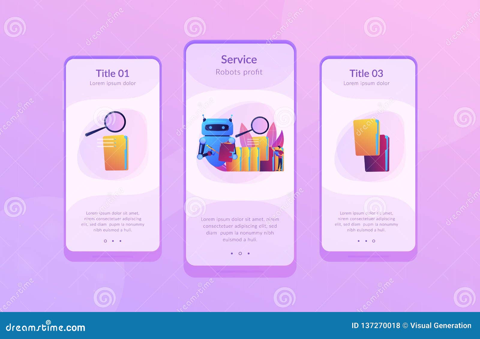 Robotic Process Automation App Interface Template. Stock Vector ...