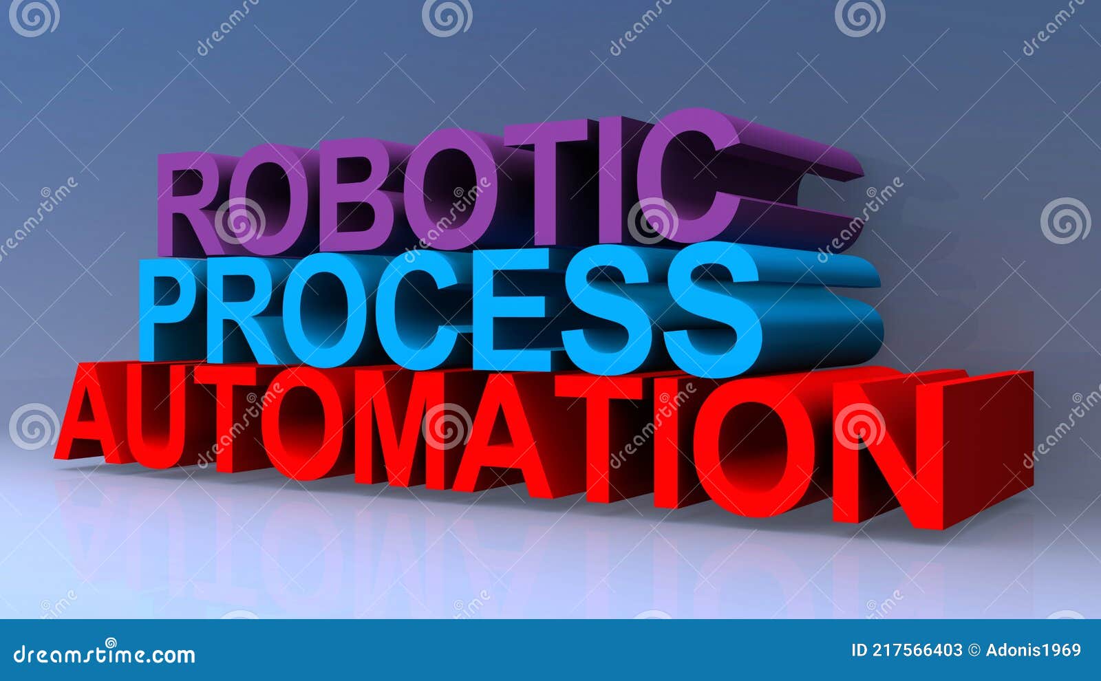 Robotic Process Automation on Blue Stock Image - Image of digital ...