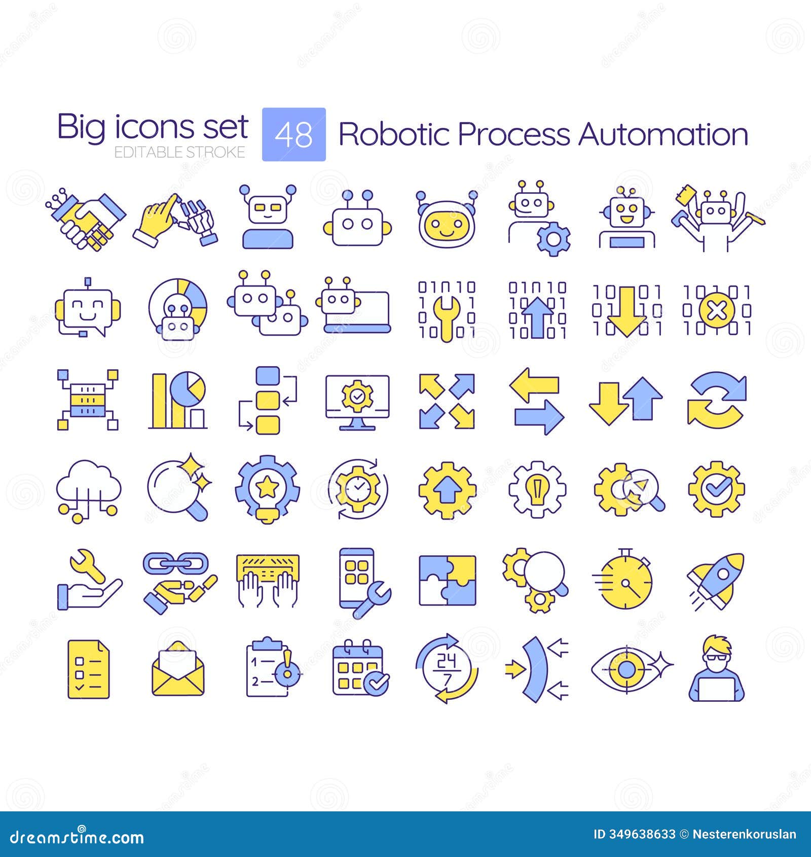 Robotic process automation stock vector. Illustration of clipart ...