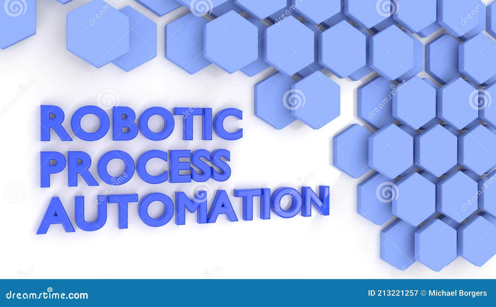 Robotic Process Automation RPA Blue Hexagon Concept Stock Illustration ...