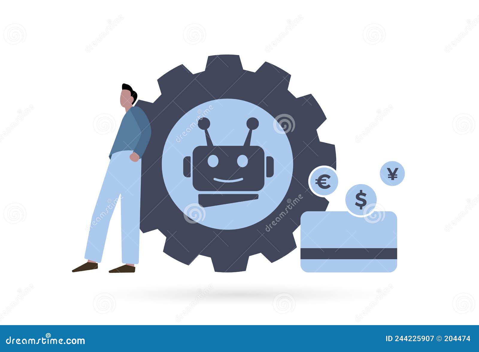 Robotic Process Automation - RPA System Concept. Artificial ...