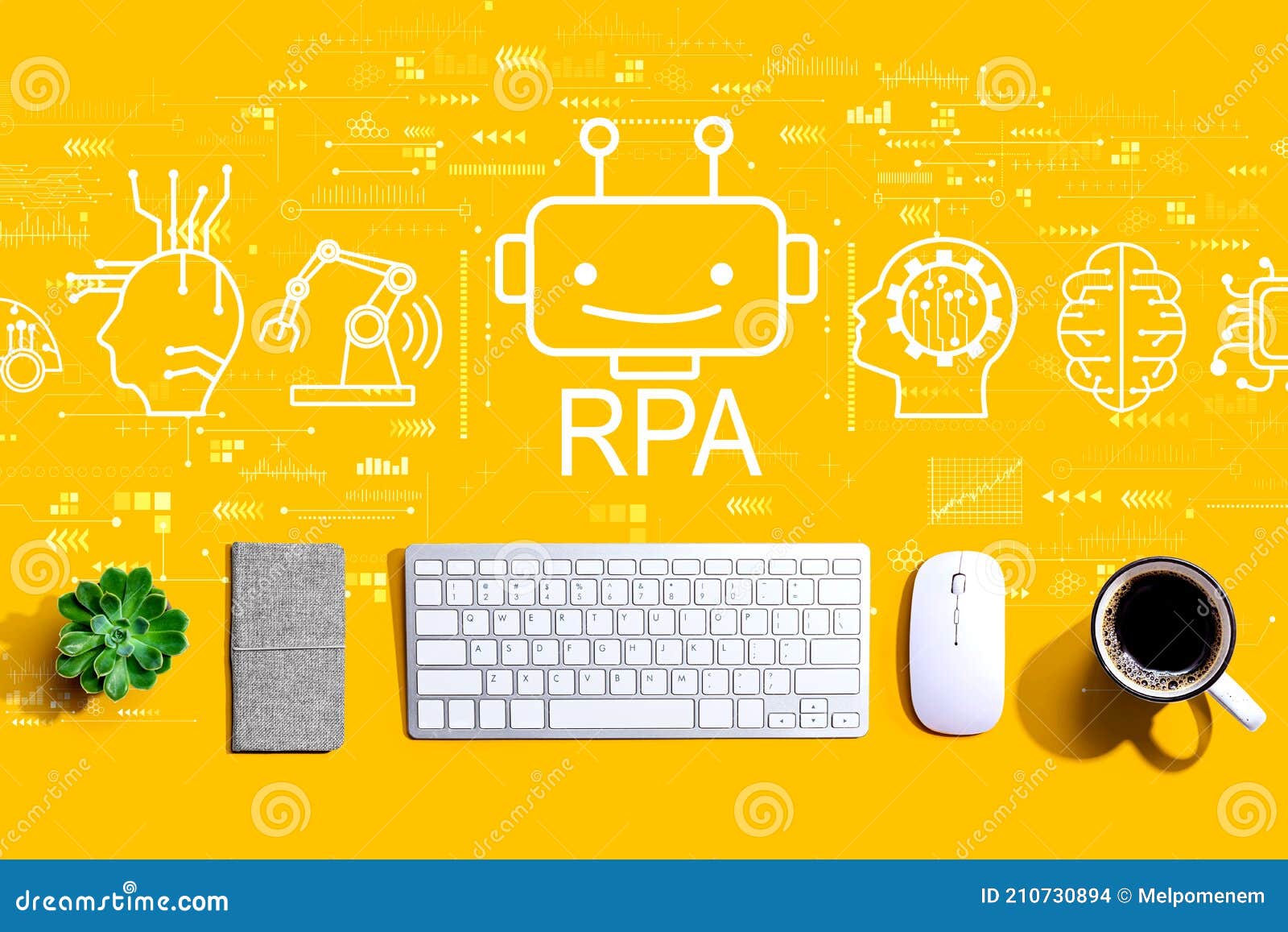 Robotic Process Automation Theme with a Computer Keyboard Stock Photo - Image of black, training ...