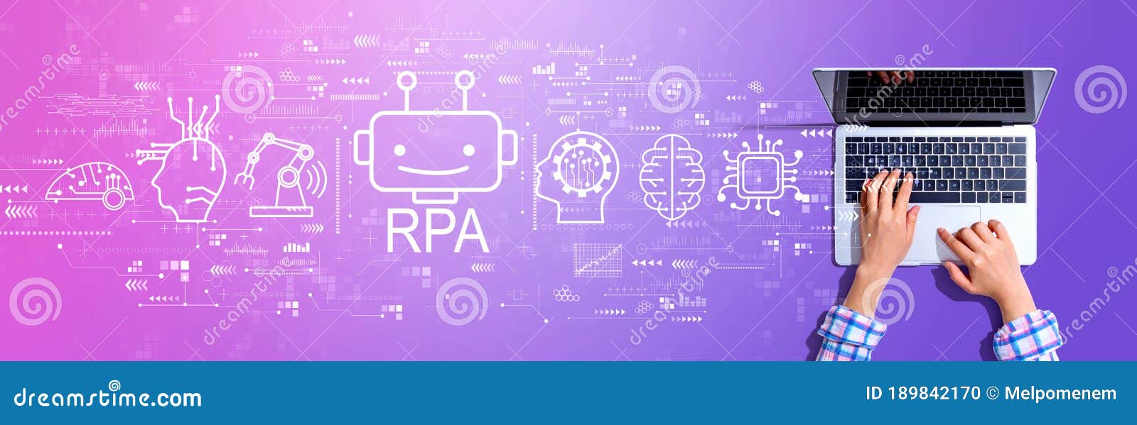 Robotic Process Automation Theme with Woman Using a Laptop Stock Photo ...