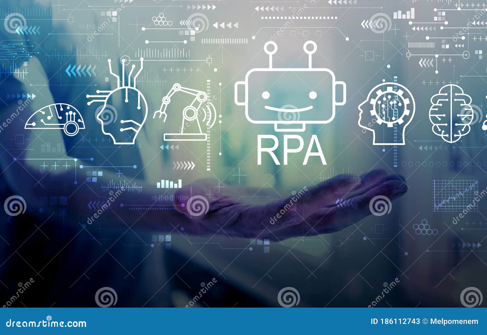 Robotic Process Automation Theme with Young Man Stock Image - Image of ...