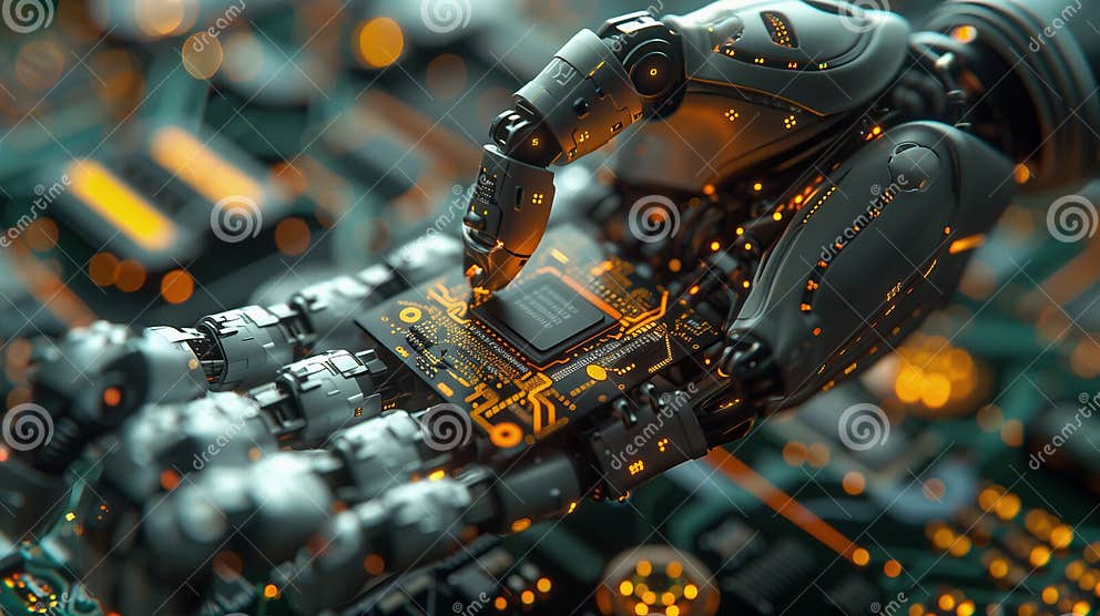 Robotic Process for Manufacturing Chip and Processor Components Stock ...