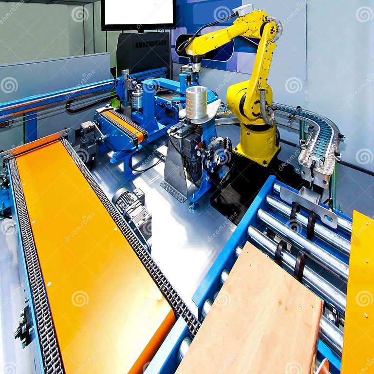 Robotic production line stock image. Image of work, technology - 15732561