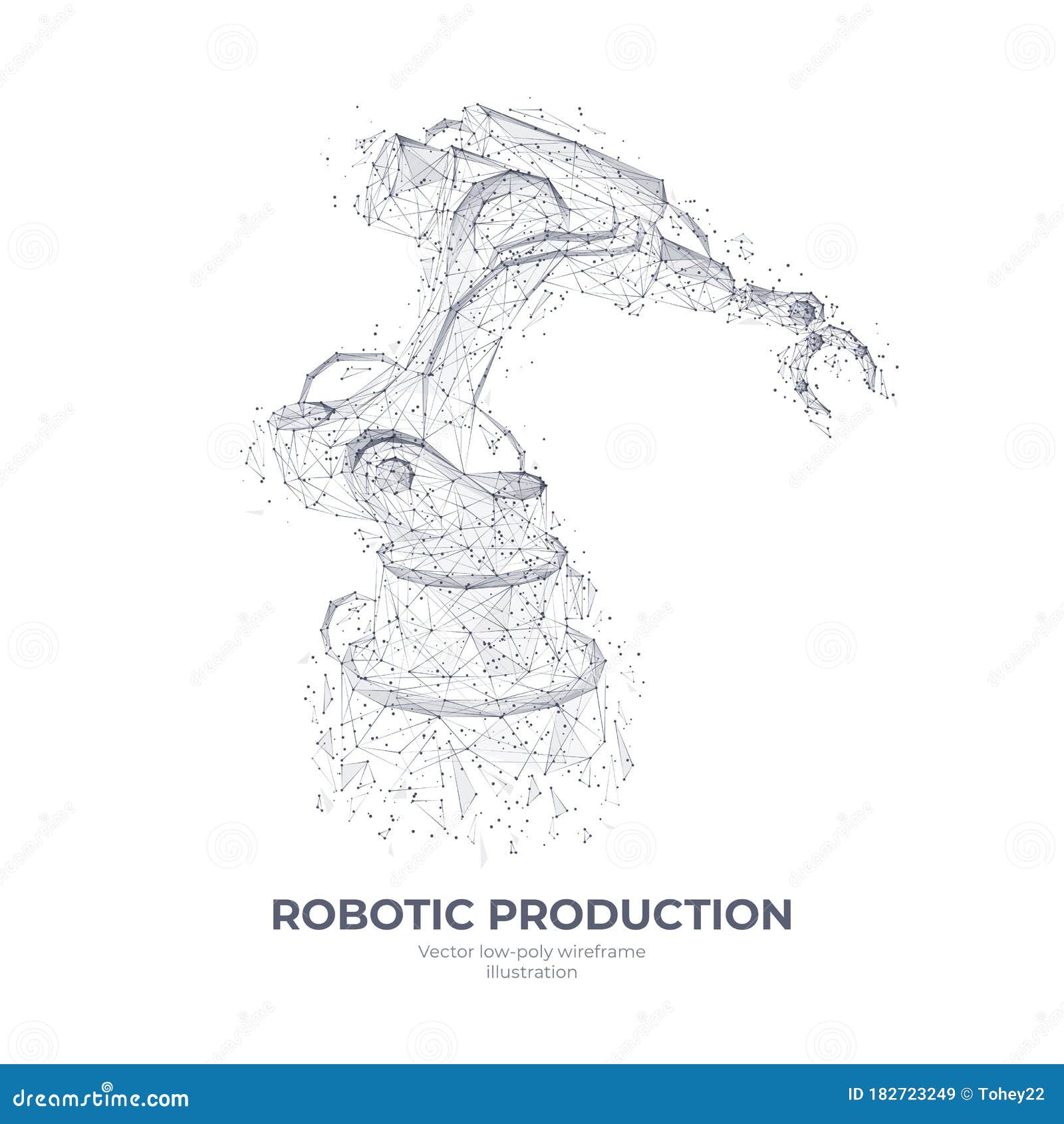 Abstract Robotic Arm As Industrial Technology Concept Stock Vector ...