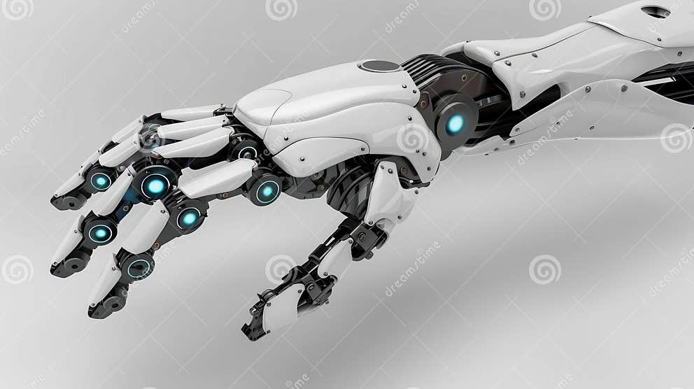 44 Robotic Prosthetic Android Arm Hand 3D Render Detailed Mechanical ...