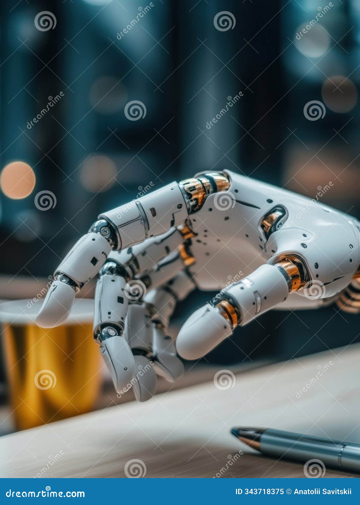 A Robotic Prosthetic Hand Skillfully Holds a Small Object, Showcasing ...