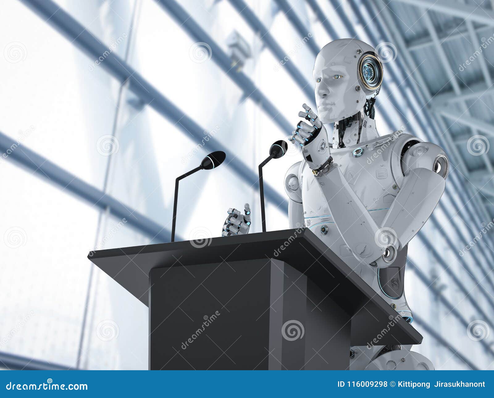 Robotic public speaker stock illustration. Illustration of conference ...