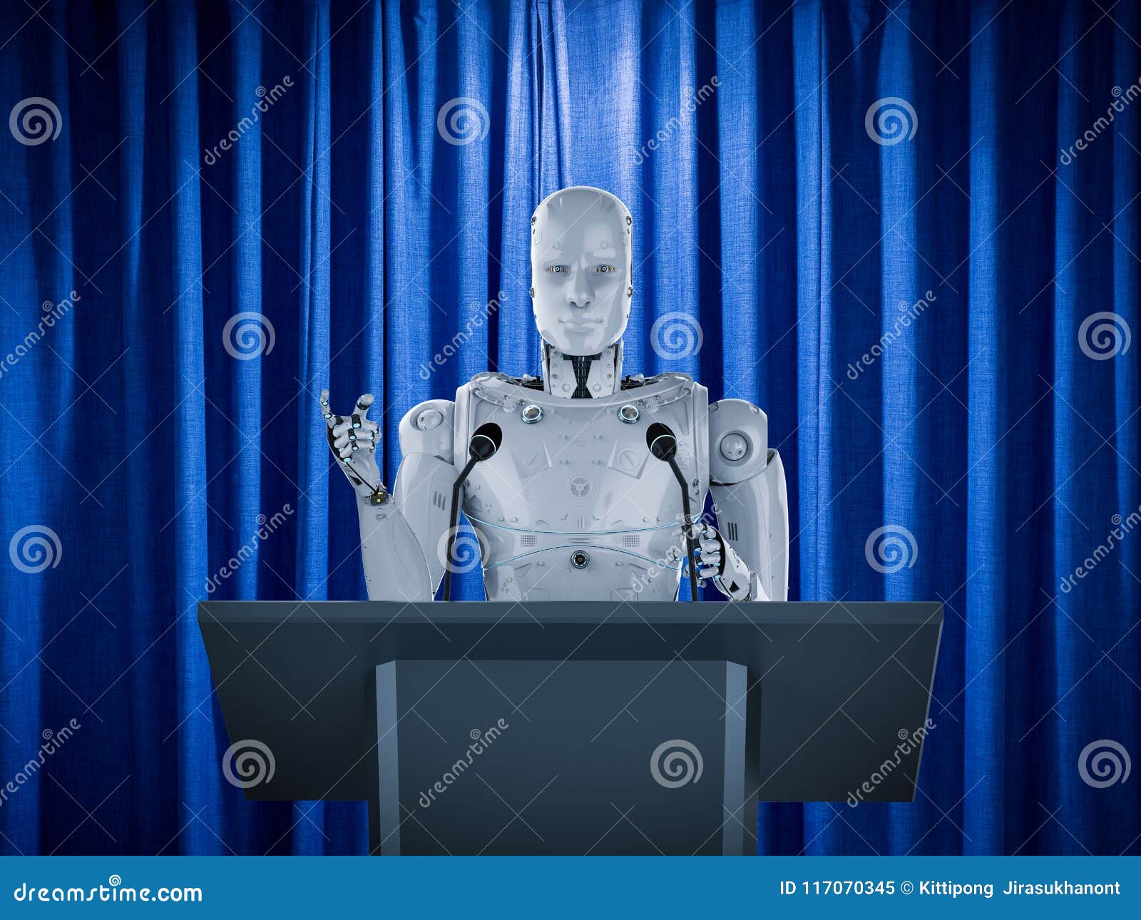 Robotic public speaker stock illustration. Illustration of android ...